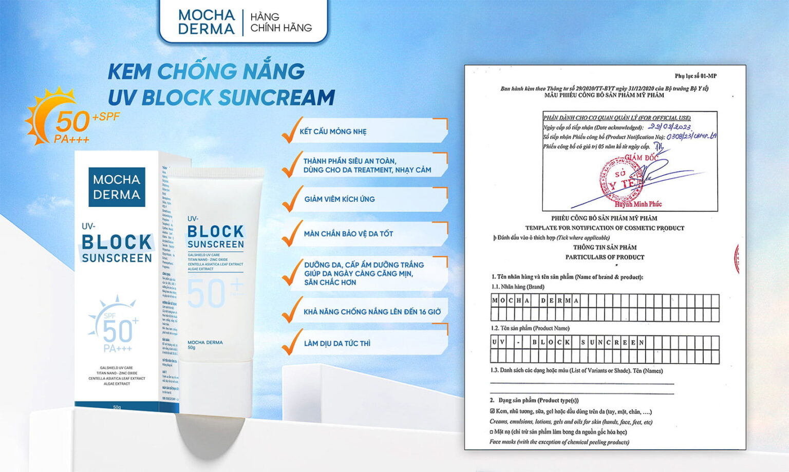 REVIEW Kem chống nắng Mocha Derma UV Block Sunscreen có tốt không?