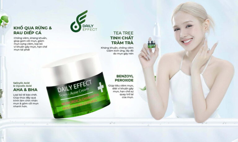 REVIEW Kem chấm mụn Daily Effect khổ qua rừng rau diếp cá Daily Acne Cream